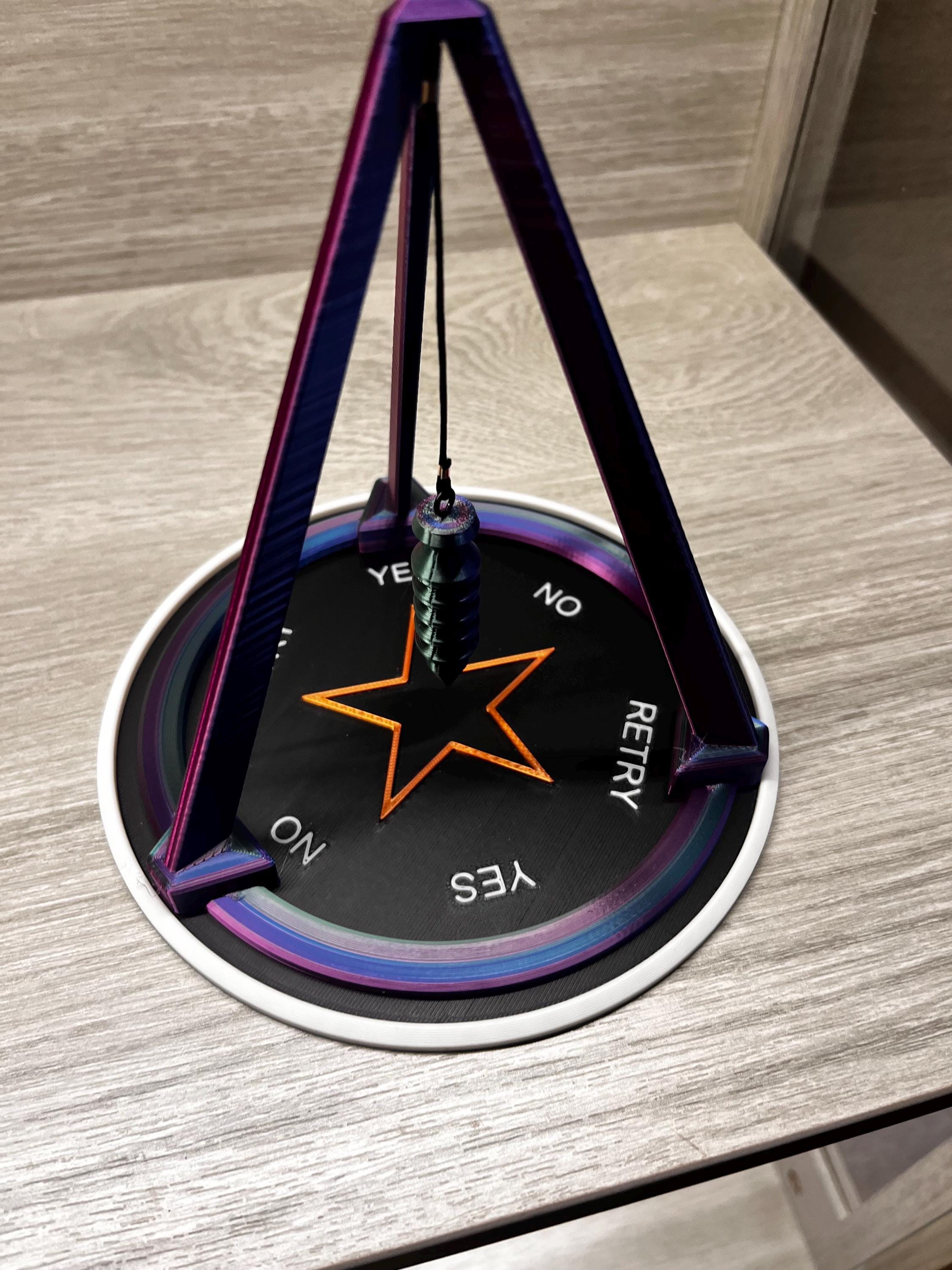 Small Open Tripod Stand with Pendulum and Divination Board (3D Printed ...